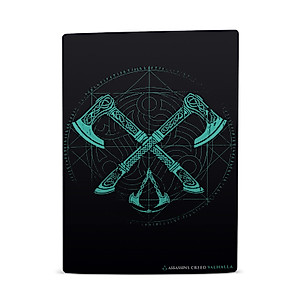 Head Case Designs Officially Licensed Assassin's Creed Dual Axes Valhalla Key Art Matte Vinyl Faceplate Sticker Gaming Skin Decal Cover Compatible With Sony PlayStation 5 PS5 Digital Edition Console