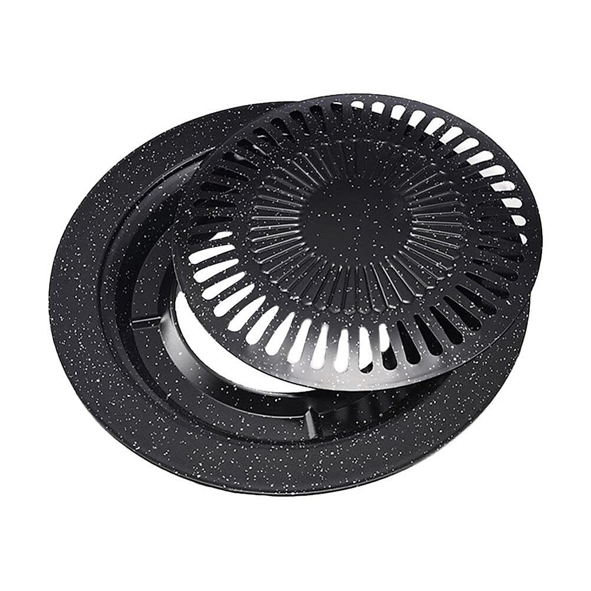 Cabilock Portable Stove Korean Grill Pan Cast Iron Non Stick Indoor Grill Stovetop Plate Round Barbecue Pan Korean Style BBQ Plate Table BBQ Korean BBQ Grill Pan Cheesecake Pan