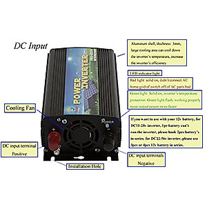 Solinba Grid Tie Solar Inverter 500w DC11-28v to AC90-130v for 12v Solar System