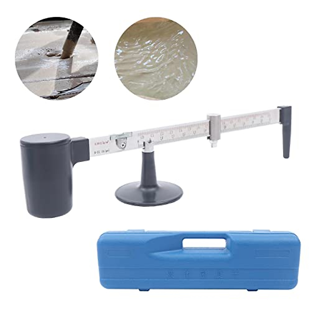 Mud Hydrometer with Double Scales, Mud Scale Liquid Densimeter Hydrometer with Toolbox, Portable Mud Hydrometer for Road Construction Sites, Bridges, Mixing Stations, Laboratories