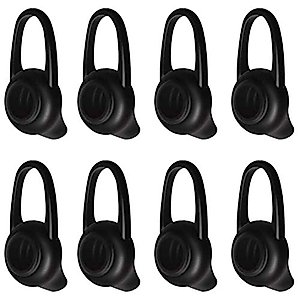 D & K Exclusives Ear Tips Soft Replacement Earbuds Silicone Gel Cover Pads 8 PCS for Headset Earpiece, Active InEar Headphones Earphones - Black (Medium)