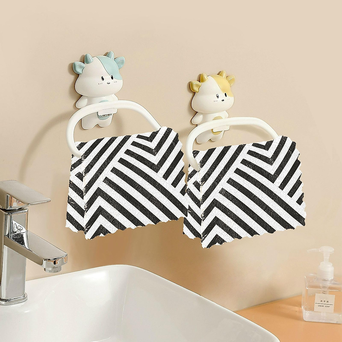 FRODOTGV Geometric Pattern by Stripes Microfiber Drying Towel Kitchen Decorative Kitchen Tea Towel Kitchen Terry Dish Cloths Kitchen Cotton Hand Towels