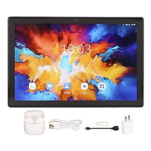 EBTOOLS 10.1 Inch Tablet, 5G WiFi 4G LTE Calling Tablet, 12GB RAM 256GB ROM, Android 11.0 Octa Core Processor, Front 8MP Rear 20MP, with TWS Bluetooth Earphone, 8800mAh (US Plug 100‑240V)