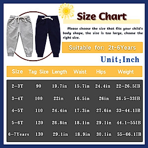 IjnUhb Baby Boys' 2-Pack Cotton Pants, Toddler Pull-on Jogger with Dinosaur Drawstring Elastic Waist