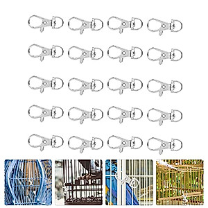 Ipetboom Puppy Cage Birds Cage Metal Hook Clip 40Pcs Trigger Snap Hooks Anti- Escape Pet Bird Cage Door Buckle Lock Claw Trigger Open Birds Cage Accessories Multitool Key