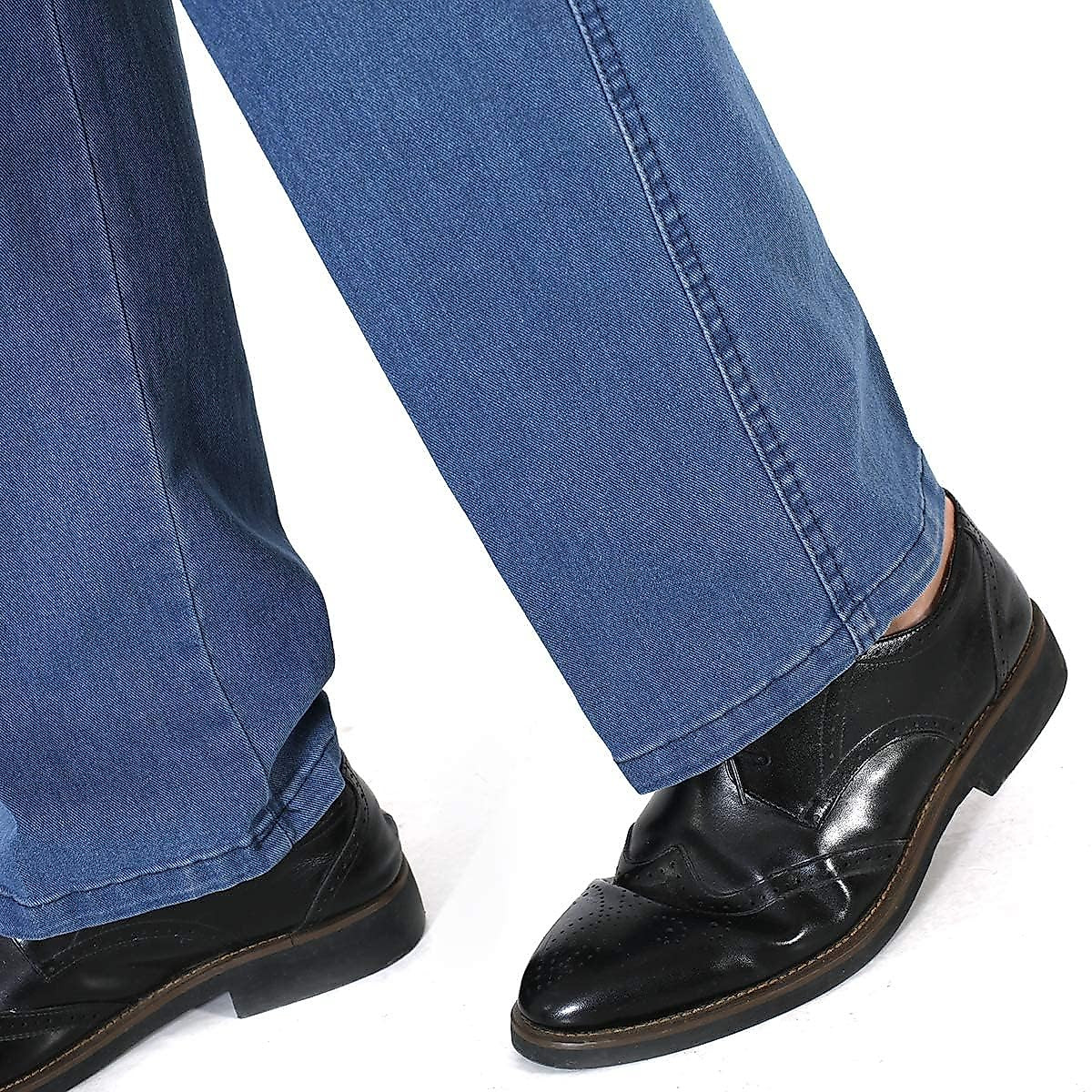 IDEALSANXUN Mens Elastic Waist Jeans Light Blue Jeans Relaxed Fit Stretch Jeans(Light Blue, 36x32)