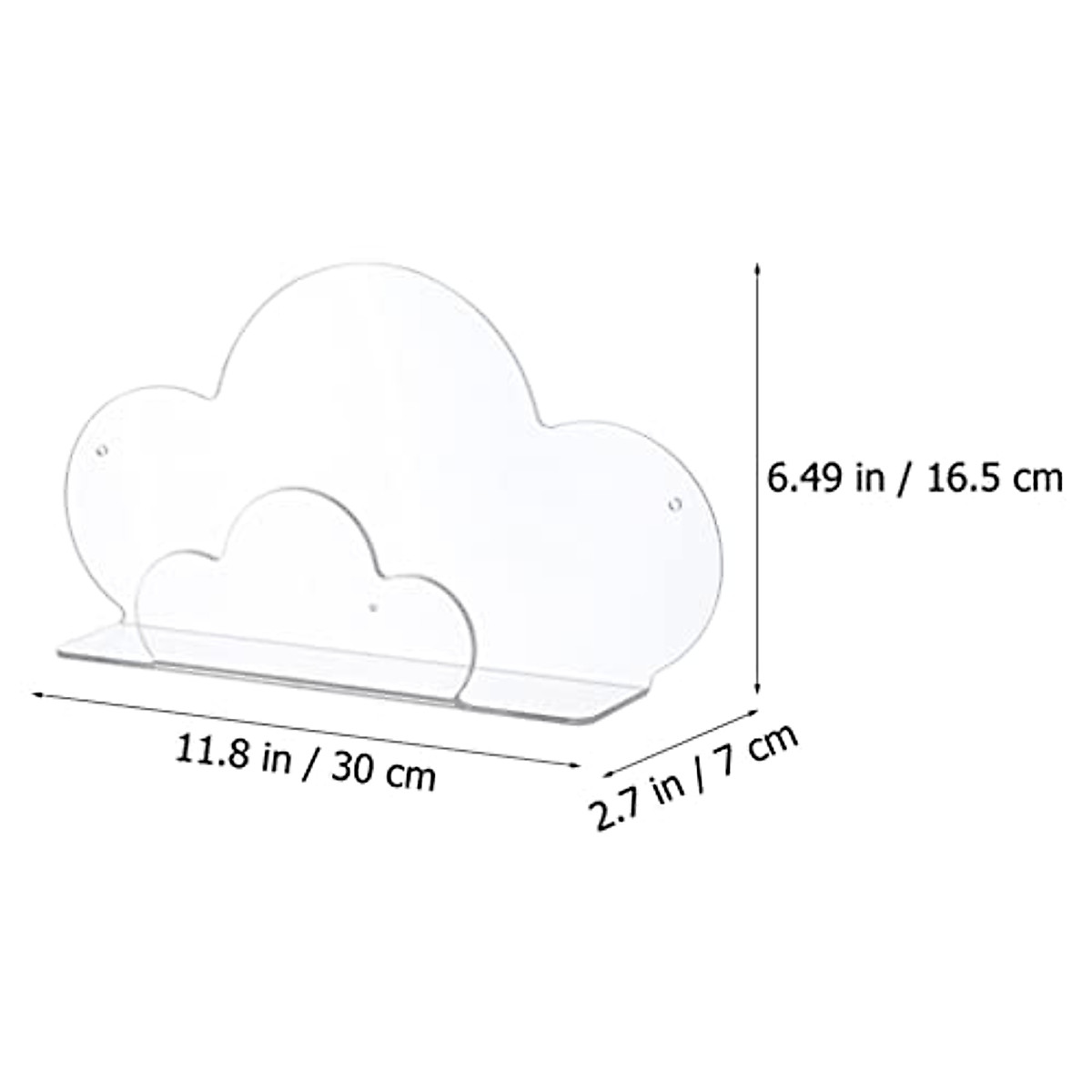 Zerodeko Clear Acrylic Cloud Shelves Wall Mounted Could Shape Wall Shelf Porch Entryway Floating Shelves Bookshelf Rack Wall Decoration (Transparent)