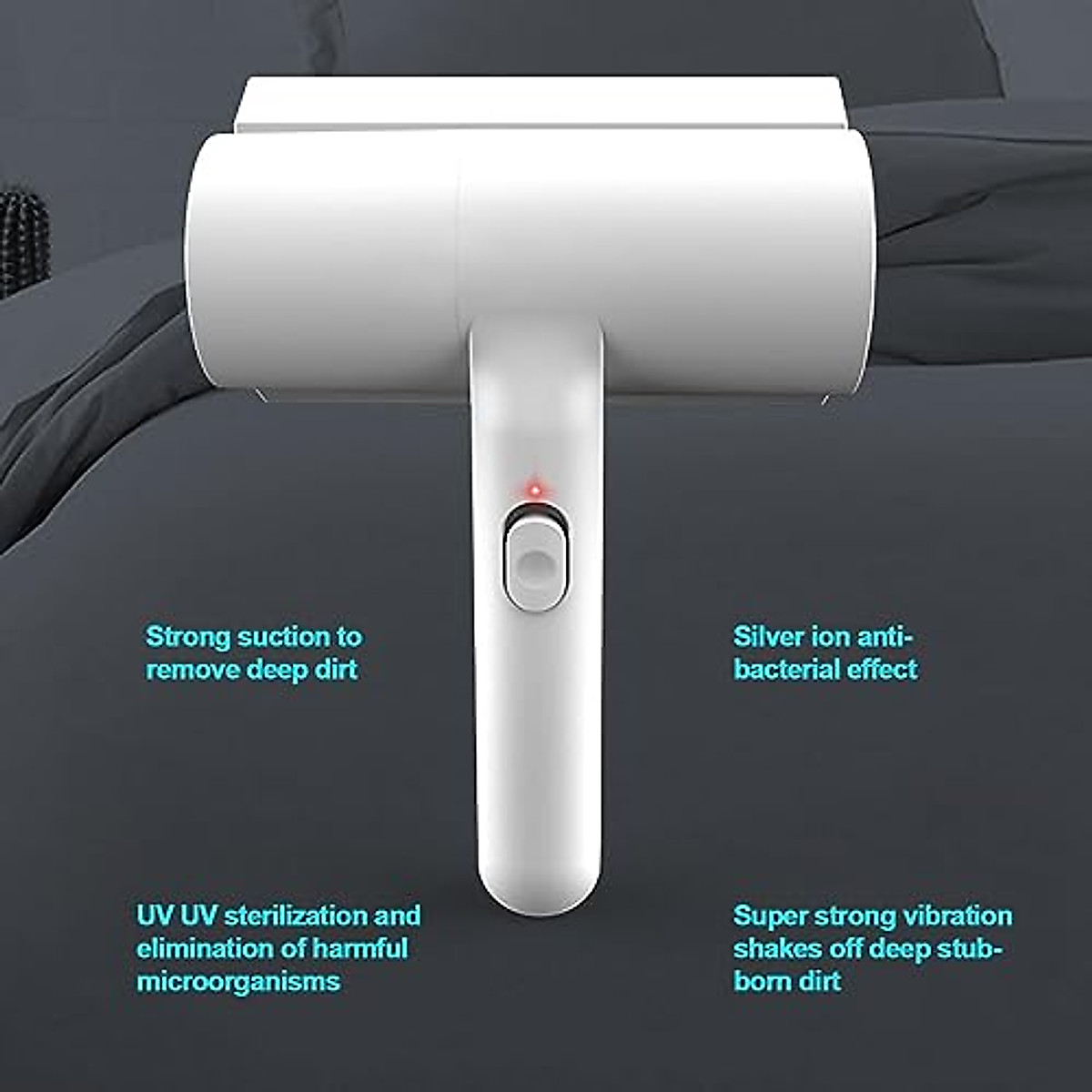 Vacuum Cleaner - Bed Vacuum Cleaner, Strong Power Suction Handheld Vacuums for Dust & Pet Hair, Pillows, Sheets, Sofa, Plush Toys & Fabric Surfaces