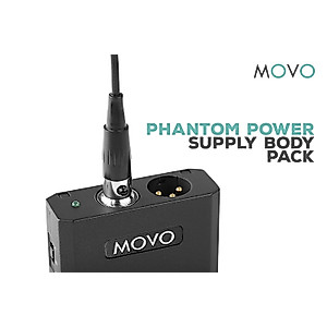 Movo LV22OD XLR Lavalier Omnidirectional Condenser Microphone with Phantom Power Supply Body Pack, 12mm Mic Capsule, Foam and Deadcat Windscreens, Deluxe Case