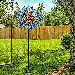 WONDER GARDEN Wind Spinner - 6.2FT Large Wind Spinner Metal Windmills for Patio Lawn and Garden Outdoor Decorations
