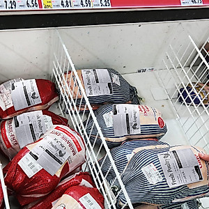 100 Pcs Poultry Freezer Labels 6 x 5 Inch with Safe Handling Instructions Self Stick Turkey Freezer Labels Thanksgiving Day Party Supply