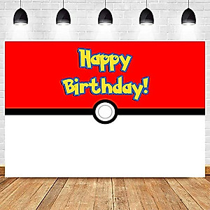 Red White Ball Photo Background Kids Happy Birthday Party Vinyl Game Boy Photography Backdrop Children Photo Booth Studio Props 5x3ft Magic Pet Baby Shower Decorations Cake Table Banner Supplies