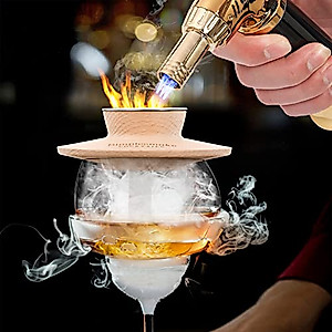 Cocktail Smoker Kit, Four Kinds of Wood Smoker Chips for Bourbon and Whiskey, Infuse Wine, Cheese, Salad and Meats Ideal Gifts for Men, Friend, Husband, Dad(With Torch No Butane)