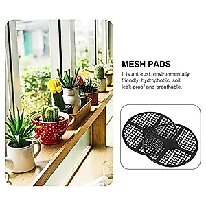 Hemoton 20 Pcs Flowerpot Spacer Flower Pot Mesh Screen Flower Pot Mesh Pad Plant Pot Mesh Pad Bonsai Pot Bottom Succulents Plants Breathable Bottom Grid Pads Hole Pad Plastic Round Bottom