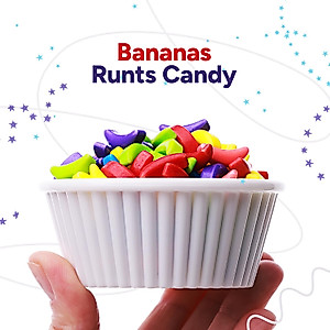 Bananas Runts Candy - 1200 psc 1.7 lb Hard Candy Bulk Gumball Machine Refills - Banana Candy for Cake Decorations Goody Bags Party Favors - Crazy Bananas Assorted Easter Basket Stuffers Pinata Candy