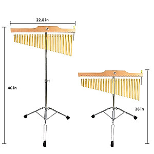 ENNBOM Bar Chimes with Adjustable Stand 25 Note 36 Note Single-row Wind Chime Musical Percussion Instrument (36 Note, Frosted gold)