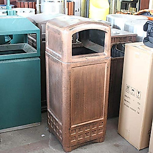 Trash Can Creative Retro Trash Can Square Hotel Lobby Shopping Mall Metal Trash Cans Durable Indoor Trash Can