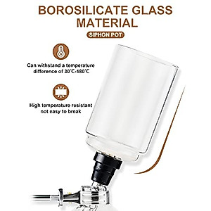 YUCHENGTECH Siphon Syphon Coffee Maker Tabletop Glass Siphon Pot Glass Technica Syphon Coffee Maker Siphon Vacuum Coffee Maker(5 Cups(600ml))