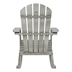 SAFAVIEH PAT7042A Outdoor Collection Brizio Teak Rocking Adirondack Chair