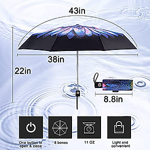 NOOFORMER Travel Mini Automatic Umbrella Auto Open/Close Small Compact Lightweight Portable Folding Windproof Rain Umbrellas for Women Men Kids