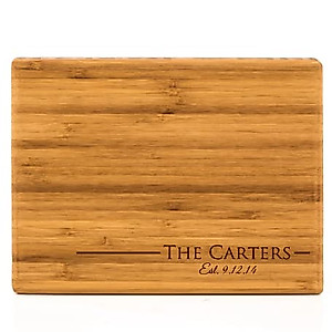 Personalized Wedding Gift for Couples - Custom Cutting Board Gift for Parents (6" x 8" Single Tone Mini Bar Board, Carter Design) - Wedding Shower Gift for Him and Her