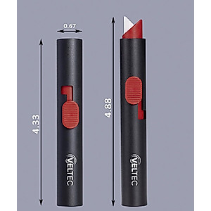 Veltec Cutter, Retractable Ceramic Blade, Safety Box Cutter Utility Knife, Locking Blade, Stays Sharp Up To 10X Longer Than Steel Blades (Green + Black)