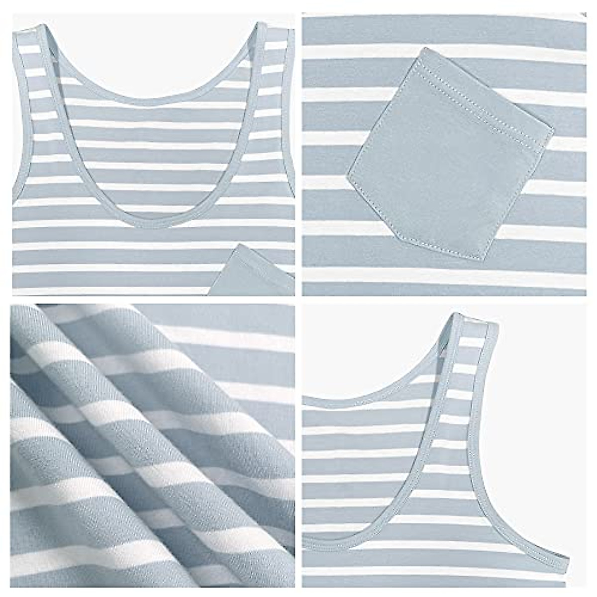 COLORFULLEAF Womens Cotton Pajamas Set Racerback Tank Top and Shorts Pjs Sets Sexy Sleeveless Sleepwear (Light Blue, XL)