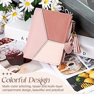 MIPAHI Simple Short Women's Zipper Wallet With Tassels,Leather Large-Capacity Card Holder Coin Purse for Women 4.7 * 3.5 * 0.6 inch