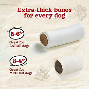 Natural Farm Peanut Butter Flavor Filled Dog Bones (5-6 Inch, 3 Pack), Limited Ingredient Stuffed Dental Dog Bone Treats for Small, Medium and Large Dogs