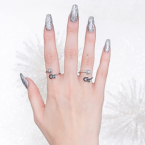 Stone Armory Georgia Tech Football Accessories for Women - Navy GT Ring with Crystals - Hypoallergenic and Adjustable Sizes 5-12 - Georgia Tech Gifts for Women