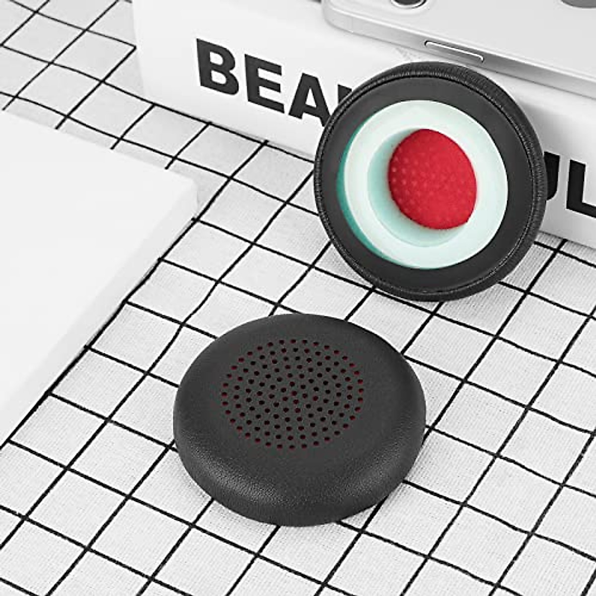 Geekria QuickFit Replacement Ear Pads for MPOW HC5, HC6 Headphones Ear Cushions, Headset Earpads, Ear Cups Cover Repair Parts (Black)