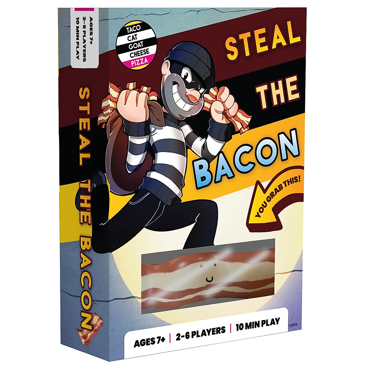 Steal The Bacon Card Game - by Taco Cat Goat Cheese Pizza – Fun Family Games for Kids and Adults – Who Doesn’t Love Bacon? Easy to Learn & Great Gift for Kids Ages 8+