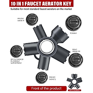 10-in-1 Faucet Aerator Removal Tool Kit, Heavy-duty Aerato Key for Threaded and Housed Aerateors,Fits M16.5 M18.5 M21.5 M22 M24 M28 TT TF STD TJ Sizes, Faucet Tool for Home Repair and Plumbing