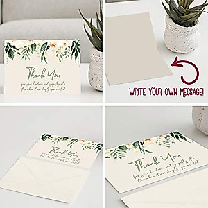 Floral Funeral Sympathy Bereavement Thank You Cards With Envelopes - Message Inside (25, Variety)