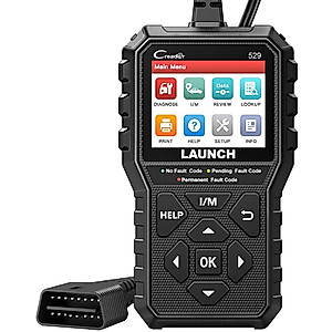 LAUNCH CR529 OBD2 Scanner Diagnostic Tool, Full OBDⅡ Scanner for Car, Free Lifetime Upd. Check-Egine-Light Code Reader, 5 Yrs. Backup, Clear Codes, One Click I/M, for DIYers with Cars After 1996