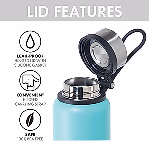 OGGI Terrain Insulated Stainless Steel Water Bottle - Large 32-Ounce Capacity, Also Suitable for Coffee & Hot Drinks, Midnight Blue