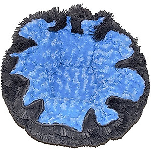 Bessie and Barnie Ultra Plush Blue Sky/Wolfhound Grey Luxury Shag Deluxe Dog/Pet Cuddle Pod Bed
