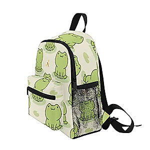 TropicalLife Kids Backpack for Boys Girls School Toddler Cute Animal Frog Pattern Children Preschool Book Bag Kindergarten Travel Backpack Daypack