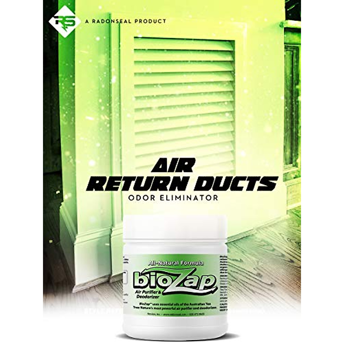 BioZap Air Purifier & Deodorizer (16-oz Jar) - Australian Tea Tree Oil Gel. Naturally Eliminates Odors in Basements, Crawlspaces, Gyms, Cars, Closets and More.