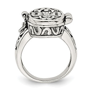 IceCarats 925 Sterling Silver Vintage Oval Locket Ring Size 6