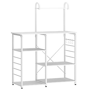 soges Kitchen Shelf, 6 Shelves, Multifunctional Storage, Contemporary Style, White