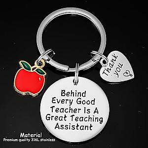 Kivosliviz Teacher Assistant Gifts for Women Men Keychain Teaching Assistant Jewelry Appreciation Item Teacher Aide Keychain