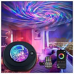 KisMee Galaxy Projector Ceiling Decor Star Light Projector Psychedelic Swirling Bedroom Decor for Teen Girls,Smart Skylight with Bluetooth Music Speaker, APP Control