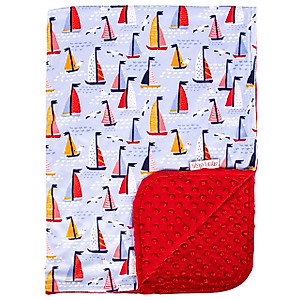 Top Tots Deluxe Minky Baby Blanket - Seahorse, Starfish and Jellyfish, 40 x 29 Inch Mint