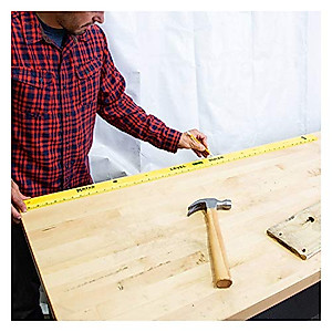 Mayes 10744 Polystyrene Level Rule, 48 Inch Leveler Tool, Straight Edge, Easy to Read Center Finding Measurements, With Plumb and Level Vials, Green