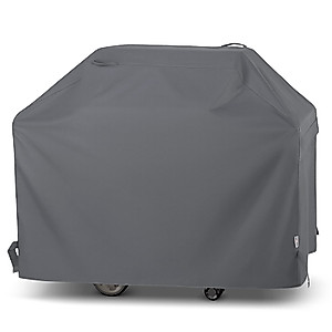 Unicook Grill Cover for Outdoor Grill, 60 Inch BBQ Cover, Heavy Duty Waterproof, Fade Resistant, Weather Resistant, Anti-Rip, Gas Grill Cover Compatible with Weber, Char-Broil, Nexgrill, etc. Grey