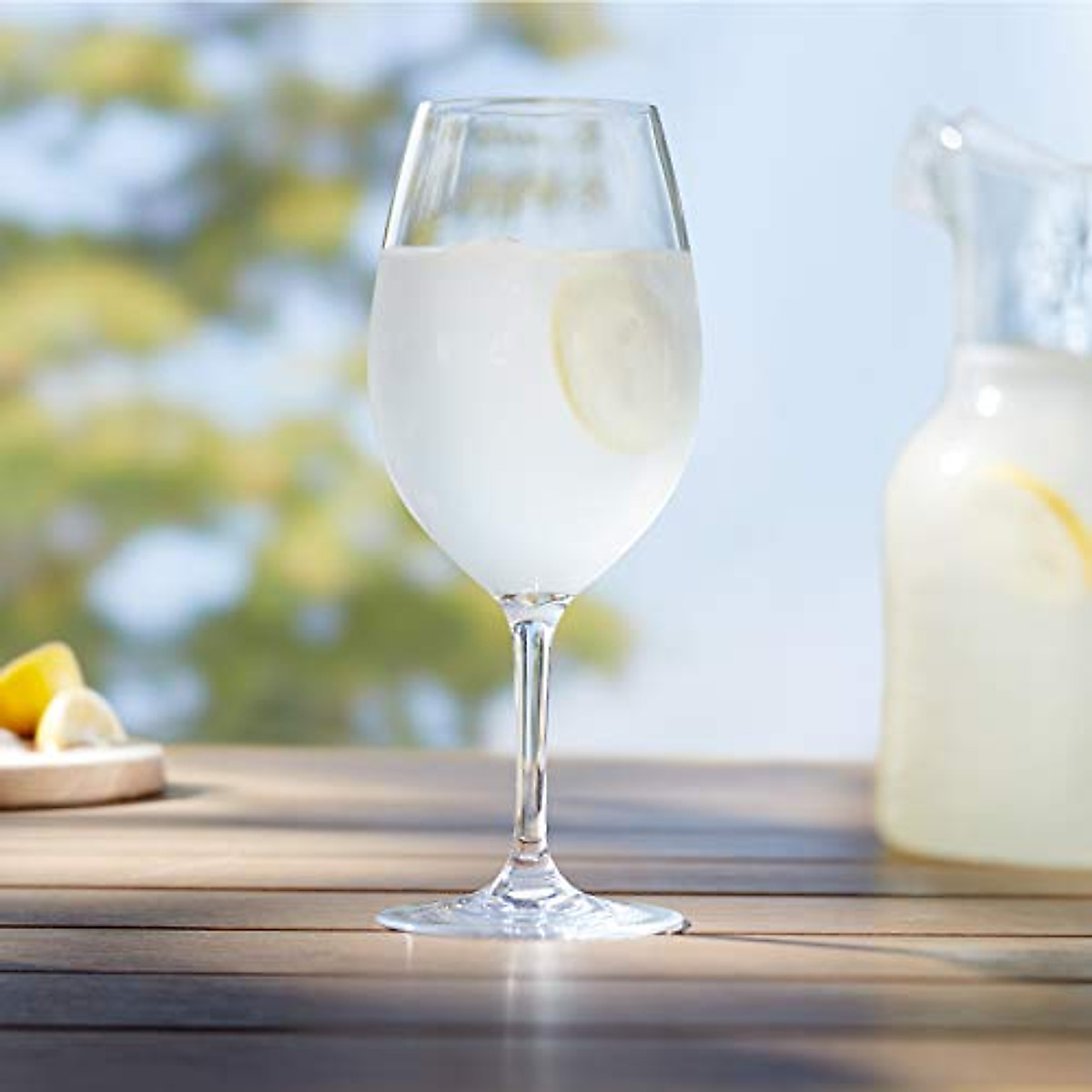 Amazon Basics Tritan Plastic Wine Glasses - 20-Ounce, Set of 4