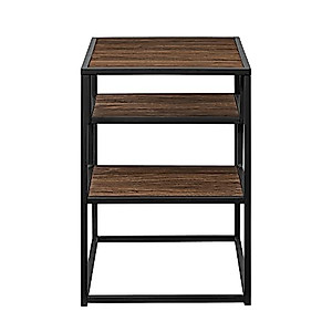 Walker Edison Contemporary Floating Shelf Side Table, 16 Inch, Dark Walnut