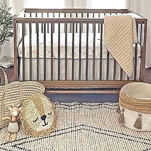 Crane Baby Soft Cotton Crib Mattress Sheet, Fitted Sheet for Cribs and Toddler Beds, Safari Animal, 28”w x 52”h x 9”d