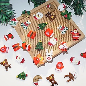 HADDIY Christmas Resin Charms for Crafts,100 Pcs Flatback Slime Charm Beads Miniature Ornaments for Christmas Embellishments,Craft Supplies and Mini Christmas Decorations